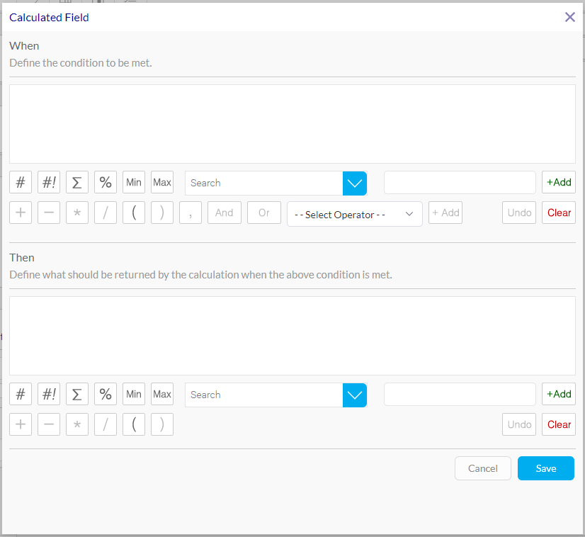Adding custom and calculated fields to Self-Service Reports
